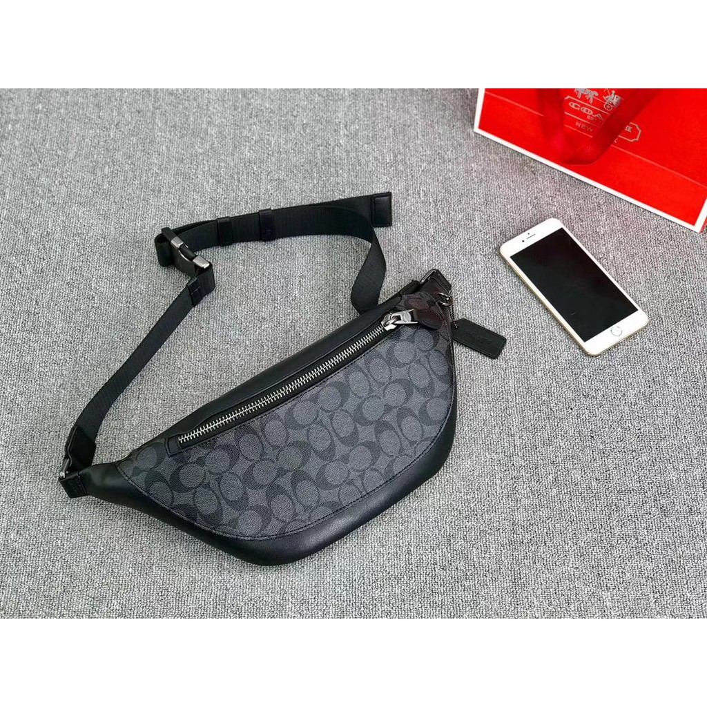 Jual Tas Coach Waistbag Rivington in Signature Black Original Tas ...
