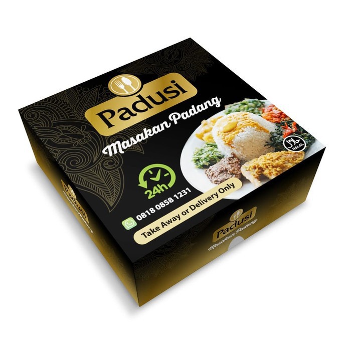 Jual Cetak Custom Box Dus Kotak Nasi 20 x 20 x 7 cm (Terpisah) / Full ...