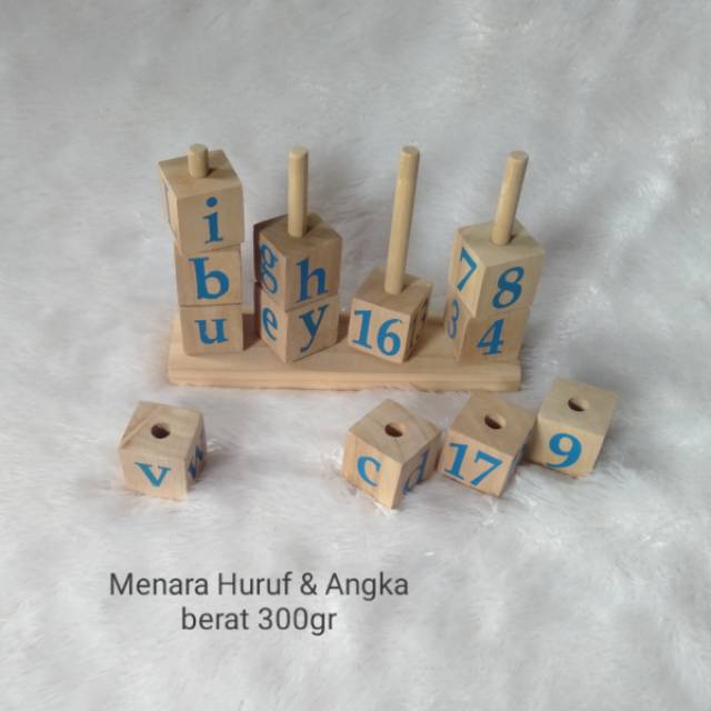 Jual Menara Huruf dan Angka Alat Peraga Edukasi Anak | Shopee Indonesia