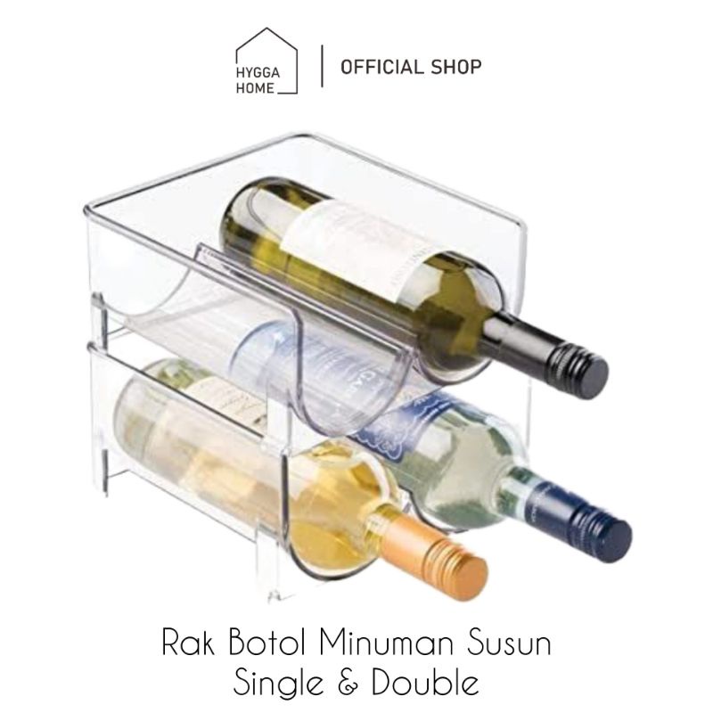 Jual Hygga Home Rak Botol Minuman Susun Transparent/Stackable Fridge ...