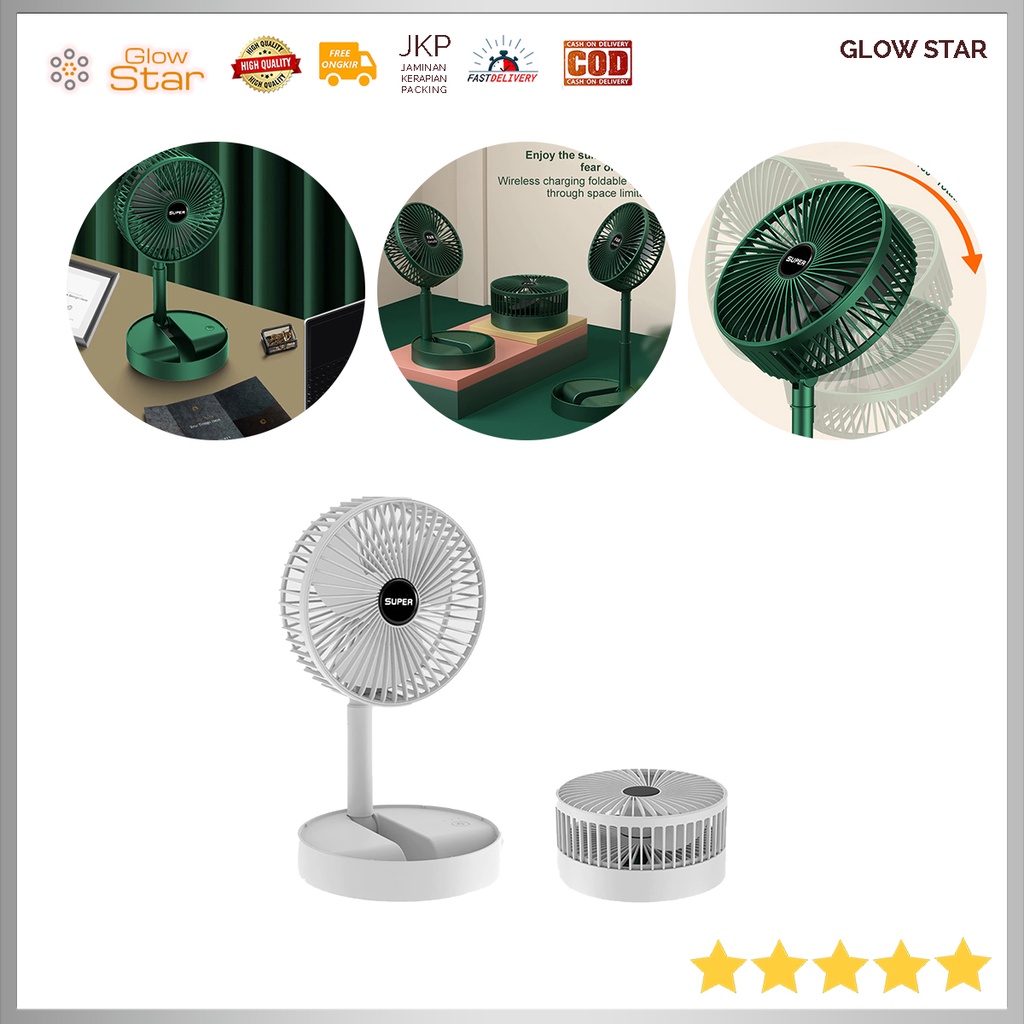 Jual TW2 Kipas Angin Standing Portable Rechargeable 1200 mah - FS-21 ...