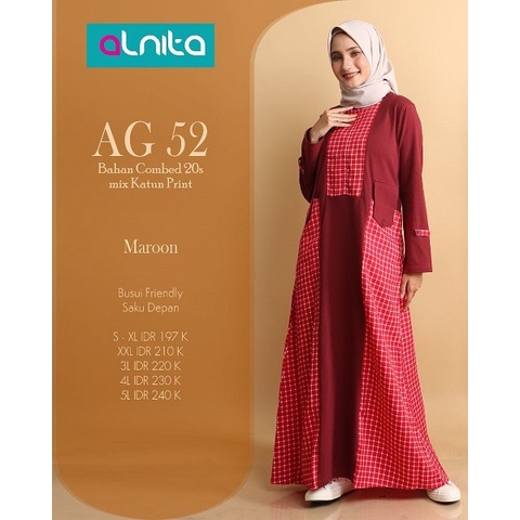 Jual GAMIS ALNITA AG 52 MAROON, ABU TUA | Shopee Indonesia