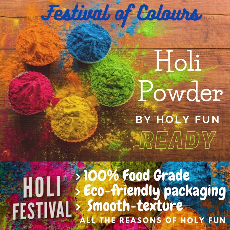 Jual Holi Powder 100g Original Food Grade, Bubuk Holi, Tepung Warna ...