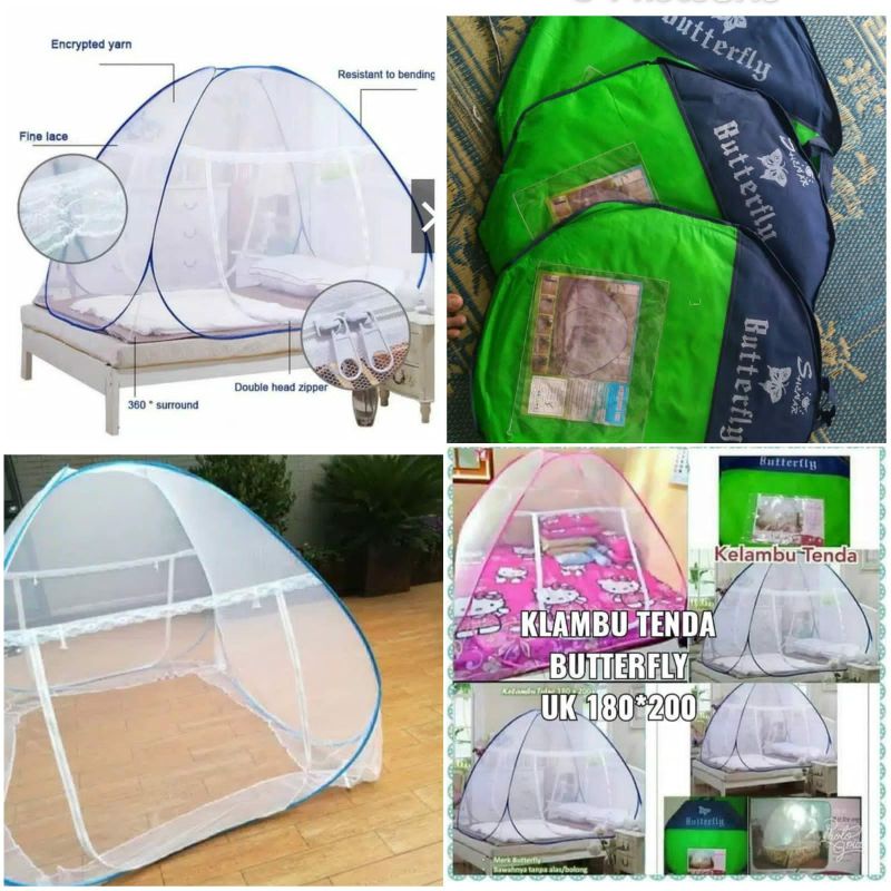 Jual Klambu Tenda Butterfly (Bawah Bolong) (180x200) | Shopee Indonesia