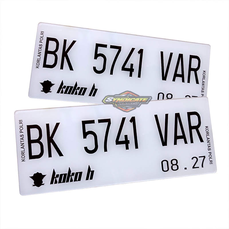 Jual PLAT MOTOR AKRILIK CUSTOM PUTIH HITAM | Shopee Indonesia