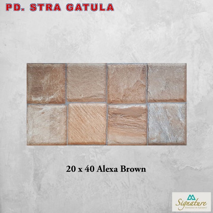 Jual (invoice)Keramik Signature 20 x 40 Timbul Alexa Brown /Signature ...