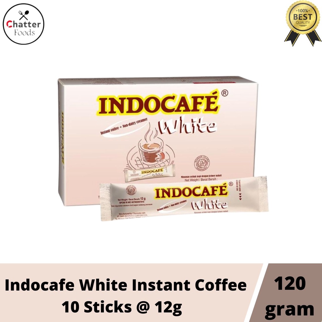 Jual INDOCAFE White Instant Coffee 10sticks x 12gr / Kopi Sachet Tanpa Gula HALAL | Shopee Indonesia