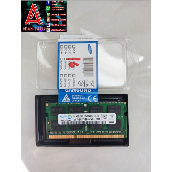 Jual RAM LAPTOP 4GB DDR3 / DDR3L PC12800/10600 SODIMM | Shopee Indonesia