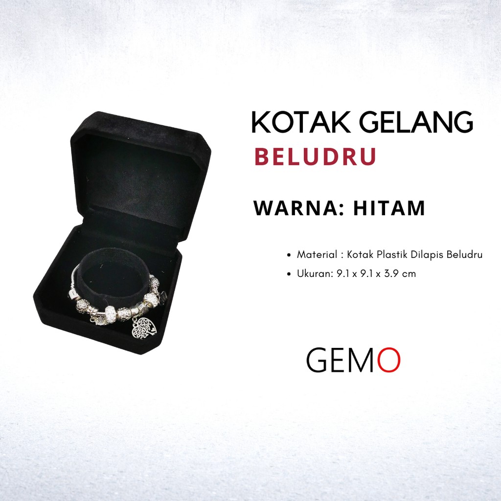 Jual KOTAK PERHIASAN HITAM BELUDRU JEWELRY BOX SET CINCIN KAWIN GELANG ...