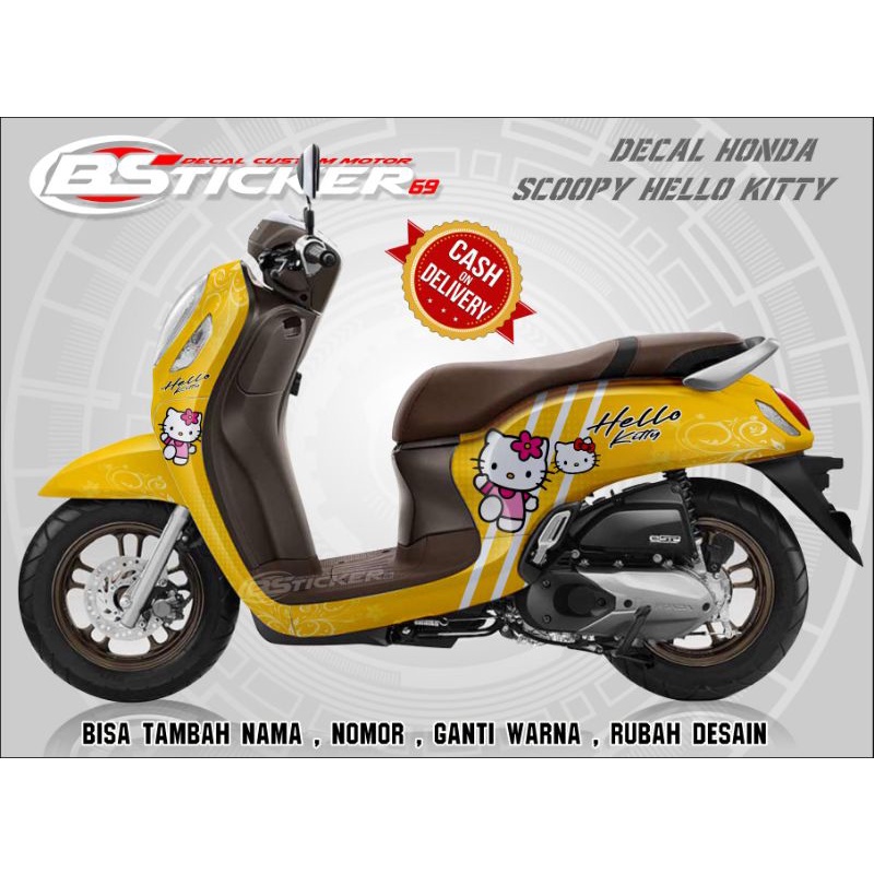 Jual decal stiker motor Honda Scoopy hello Kitty full body | Shopee ...