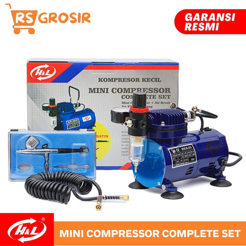 Jual H&L Kompresor Udara Mini Compressor Complete Set + Air Brush ...