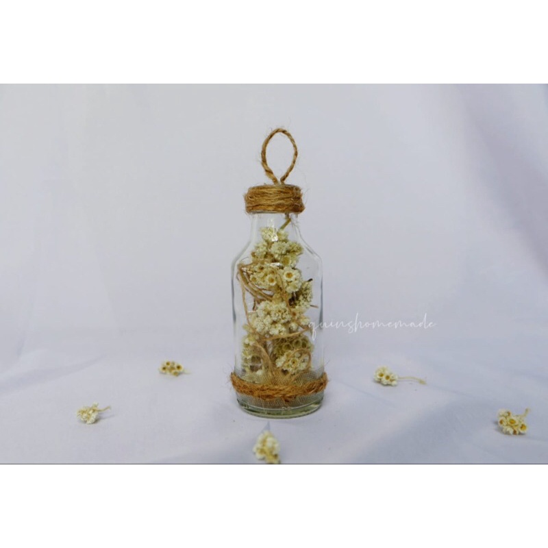 Jual rustic bunga edelweiss dalam botol, botol kaca isi bunga edelweiss ...