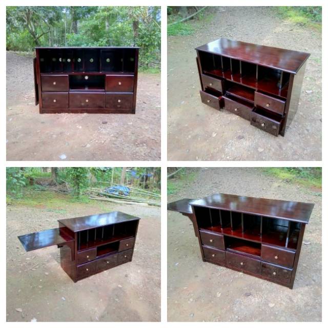 Jual Bufet Tv Rak Serbaguna Plus Meja Kecil Samping Jati Minimalis ...