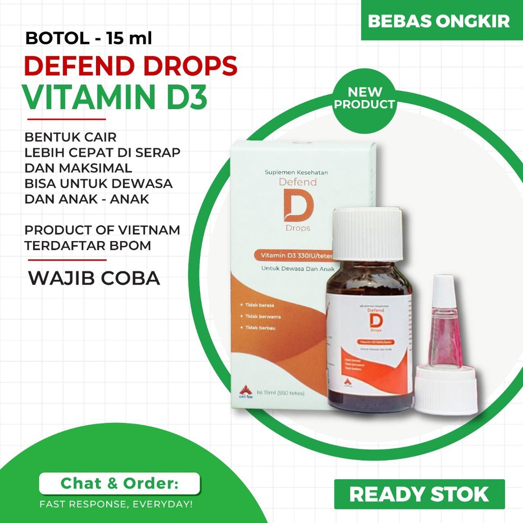 Jual Defend D Drops - Suplemen Vit D 330IU - Vitamin D suplemen ...