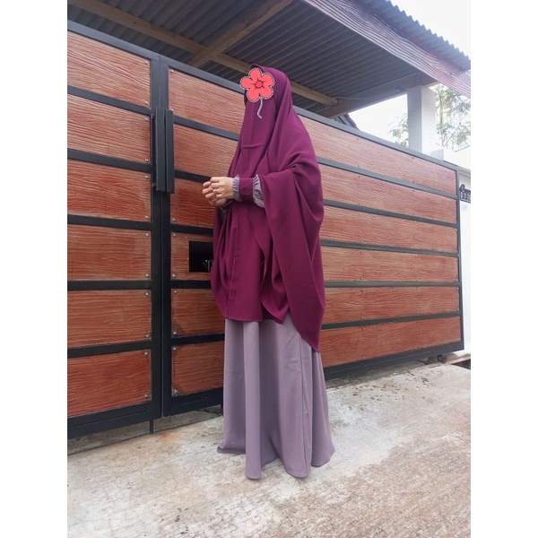 Jual Gamis syari wolfis wolpeach wolpis kombinasi set khimar cadar murah | Shopee Indonesia
