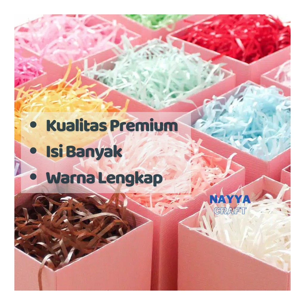 Jual Kertas Cacah Kertas Serut Shredded Paper Kertas Potong Gift Box ...