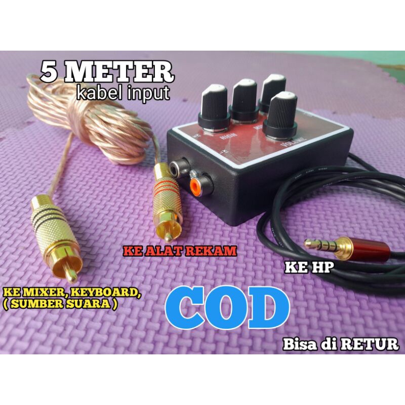 Jual ALAT REKAM MIXER KE HP PLUS KABEL INPUT 5 METER | Shopee Indonesia