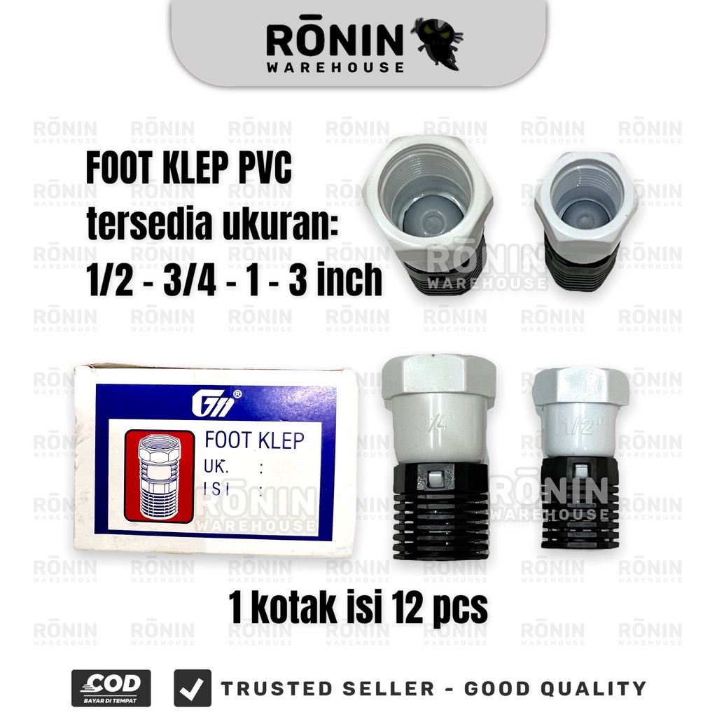 Jual [12 pcs] GM Foot Klep PVC 1/2 3/4 1 inch - Foot Valve Tusen ...