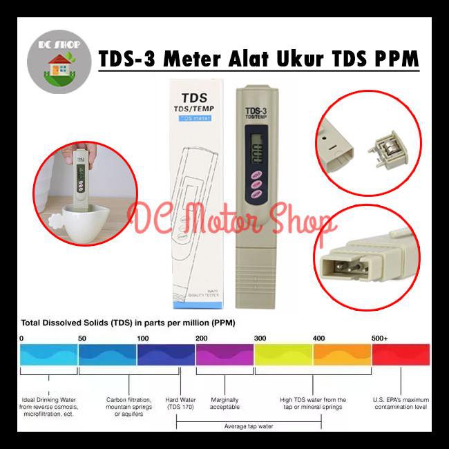 Jual Tds / Tds-3 Meter Alat Ukur Hidroponik Air Aquarium Ppm Nutrisi Kolam Kode 1149 | Shopee ...