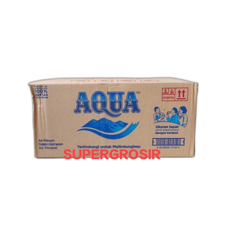 Jual AQUA 330ML KARTONAN DUS / AIR MINUM AQUA 330 ML DUSAN KARTON ...