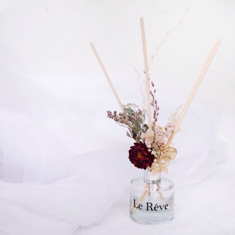 Jual Le Reve Botanical Reed Diffuser (Custom Name) - with flowers (50ml ...