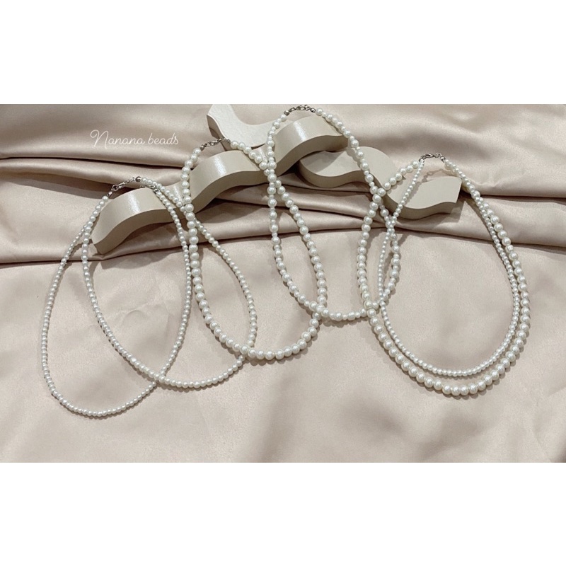 Jual kalung Mutiara/kalung mutiara classic/kalung wanita/choker/pearl ...