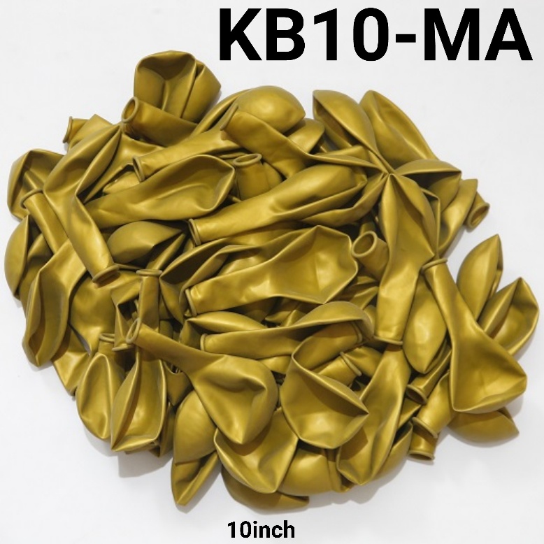 Jual KB10-MA Balon latex 10 inch metalik tebal gold emas satuan ecer ...