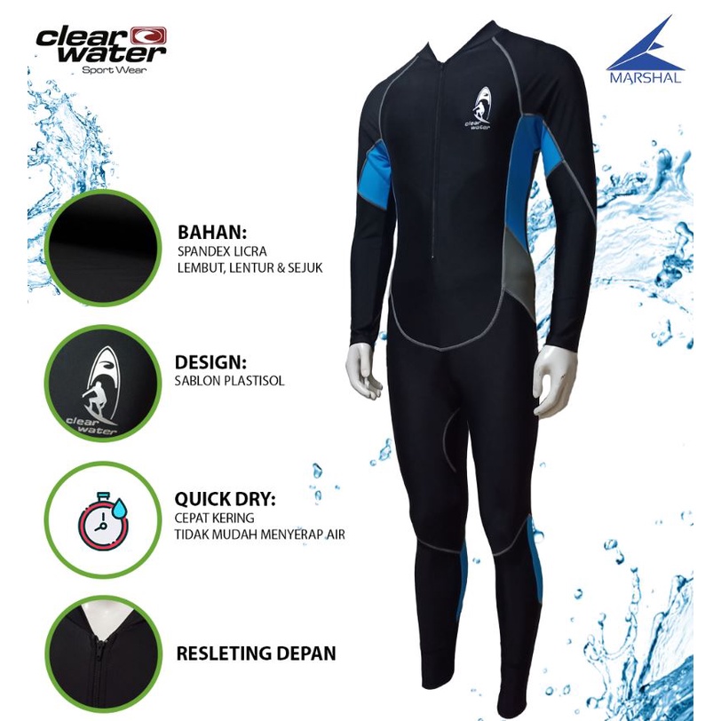 Jual Clear Water Baju Renang Diving Selam Jumpsuit Rashguard Lengan ... Jual Clear Water Baju Renang Diving Selam Jumpsuit Rashguard Lengan ...