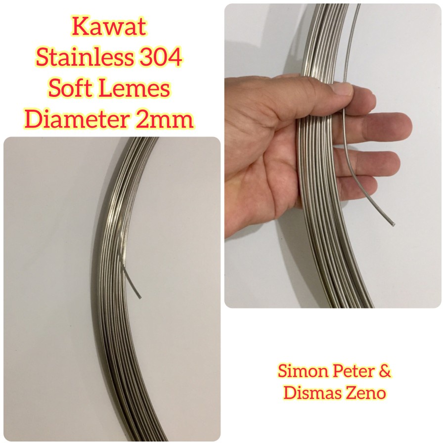 Jual Per 1 meter Kawat Stainless Steel 304 Diameter 2mm Soft Lemes ...