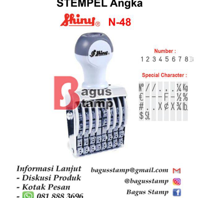 Jual Stempel Manual Angka 8 Digit Shiny 3mm 4mm 5mm N38 N48 N58 ...