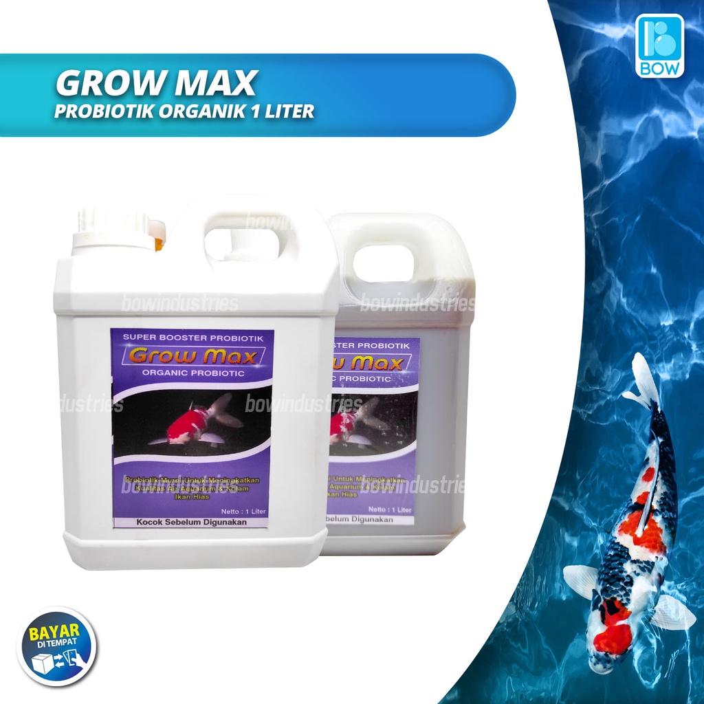 Jual Penjernih Air Aquarium kolam ikan GROW MAX PROBIOTIK ORGANIK 1 ...