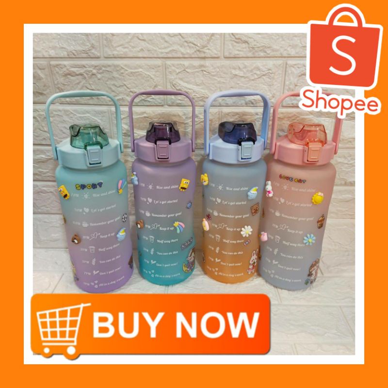 Jual BOTOL MINUM VIRAL/BOTOL MINUM GRADIASI 2LITER FREE STIKER 2D & 3D | Shopee Indonesia