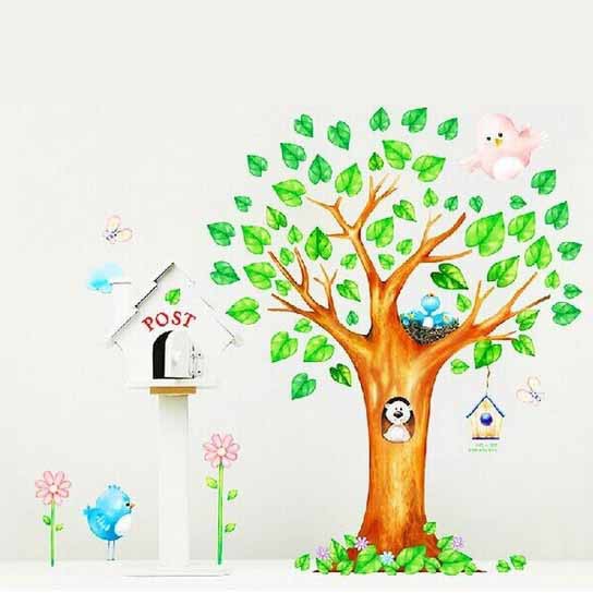 Jual Evanurita Wall Sticker Pohon Burung Pink AY9125 uk.60x90cm ...