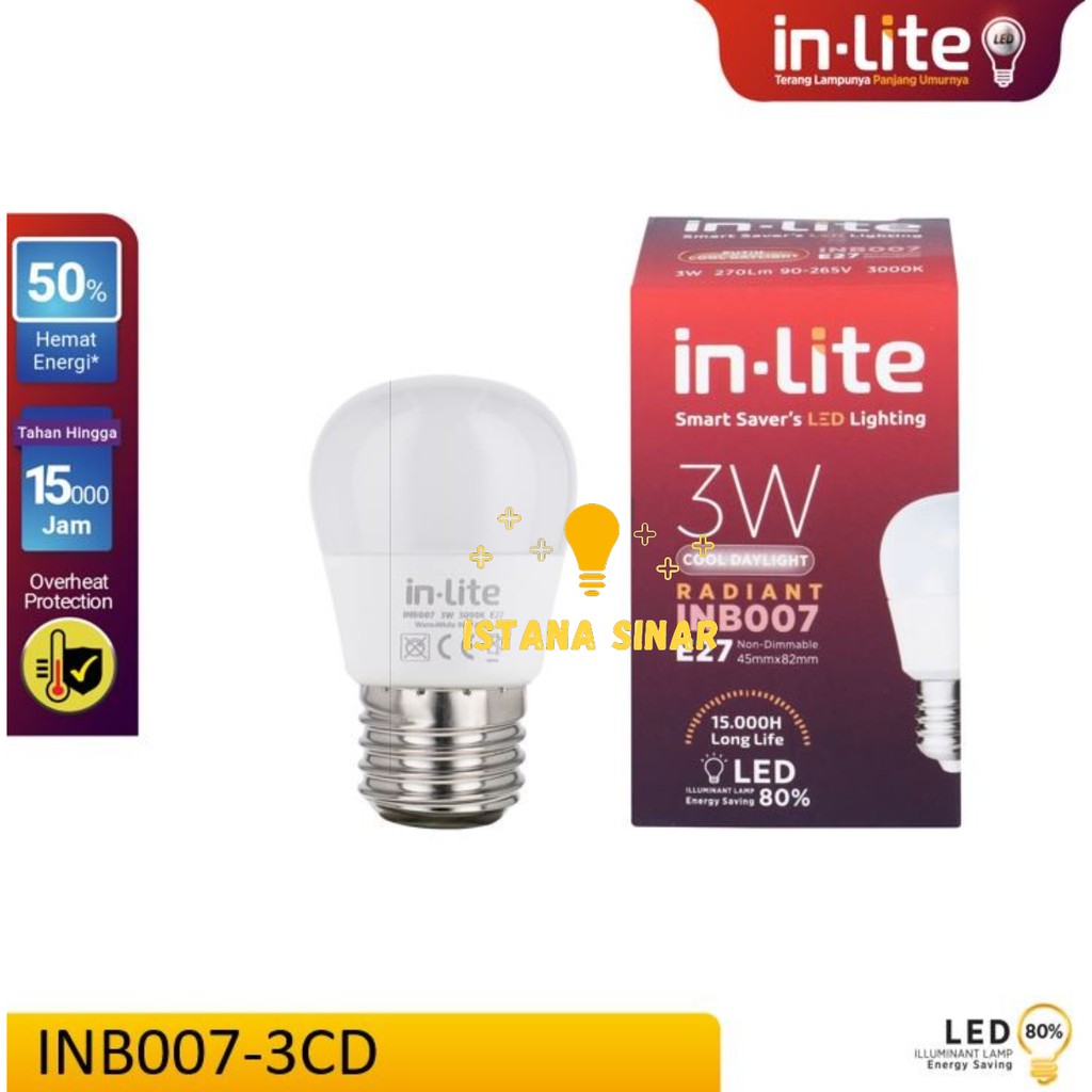 Jual LAMPU LED INLITE IN-LITE 3W 3 W / WATT / WT BOHLAM BERGARANSI ...