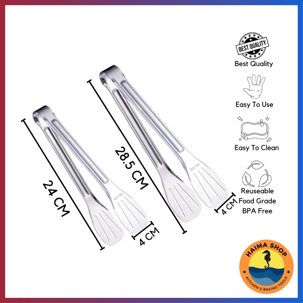 Jual Capitan Stainless Steel / Penjepit Capit Jepit Makanan Kue ...