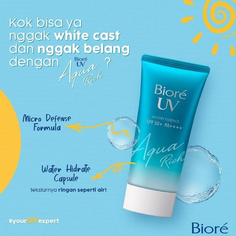 Jual biore uv aqua rich watery essence spf 50+ pa+++ | Shopee Indonesia