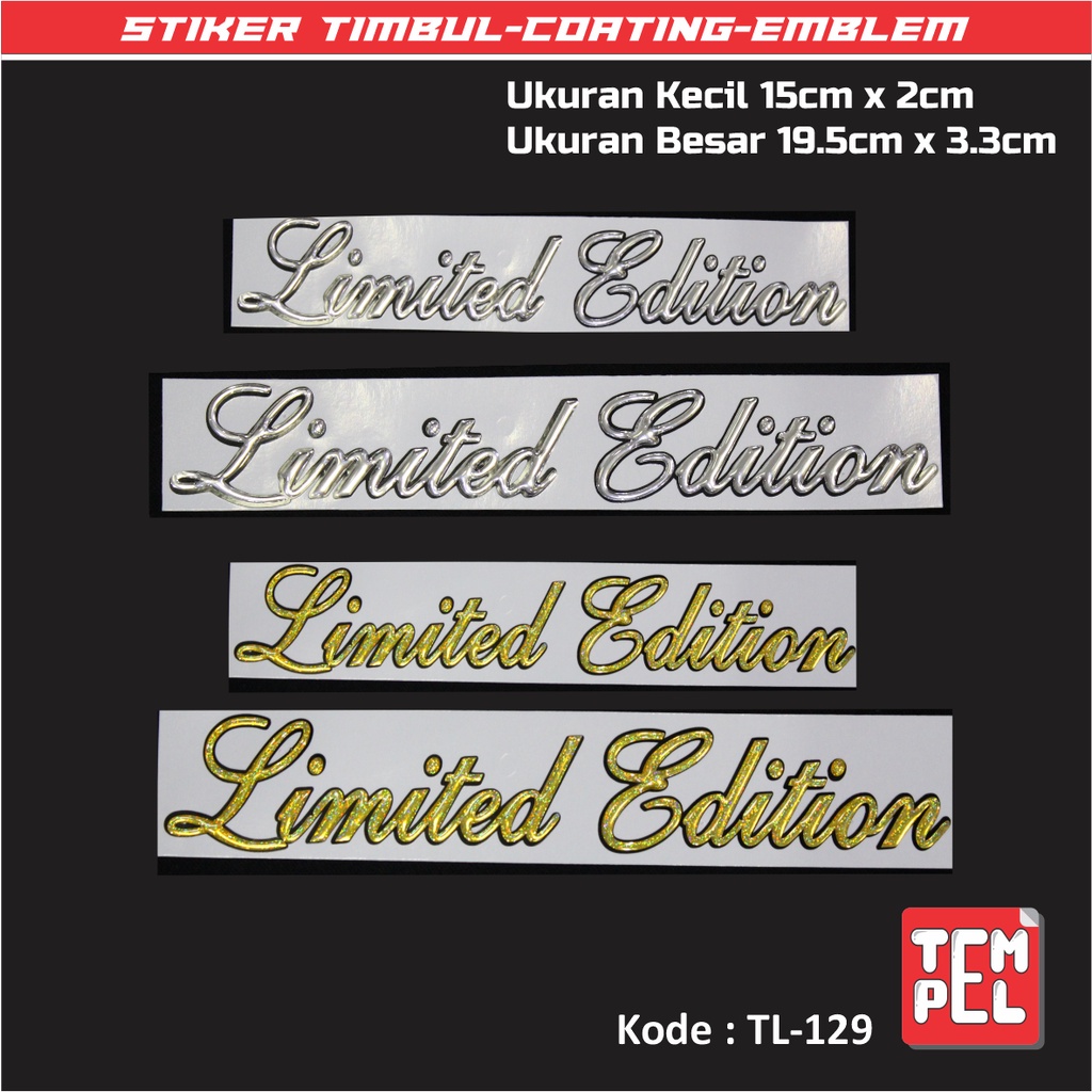 Jual Stiker Timbul/Coating/Emblem/Embos/3D Limited Edition | Shopee ...