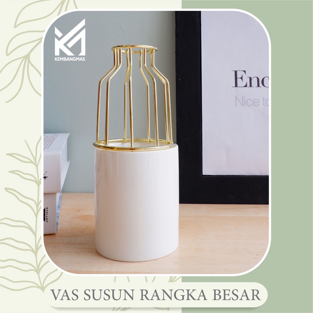 Jual Vas Bunga / Nordic Besi Vas Dekorasi Meja Dekorasi Hidroponik Emas ...