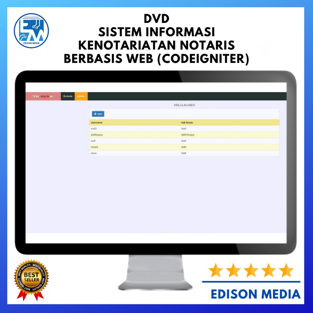 Jual DVD Sistem Informasi Kenotariatan Notaris Berbasis Web (Codeigniter) | Shopee Indonesia