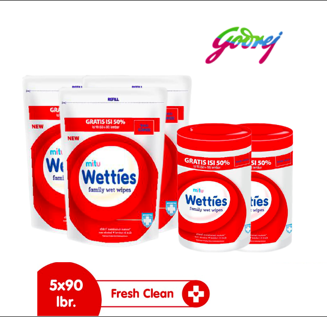 Jual Paket Mitu Tisu Basah Fresh Clean 5 x 90 Pcs | Shopee Indonesia