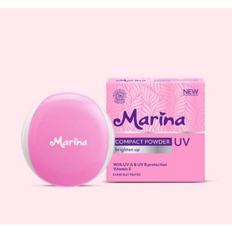 Jual MARINA COMPACT POWDER UV Brighten up | Shopee Indonesia