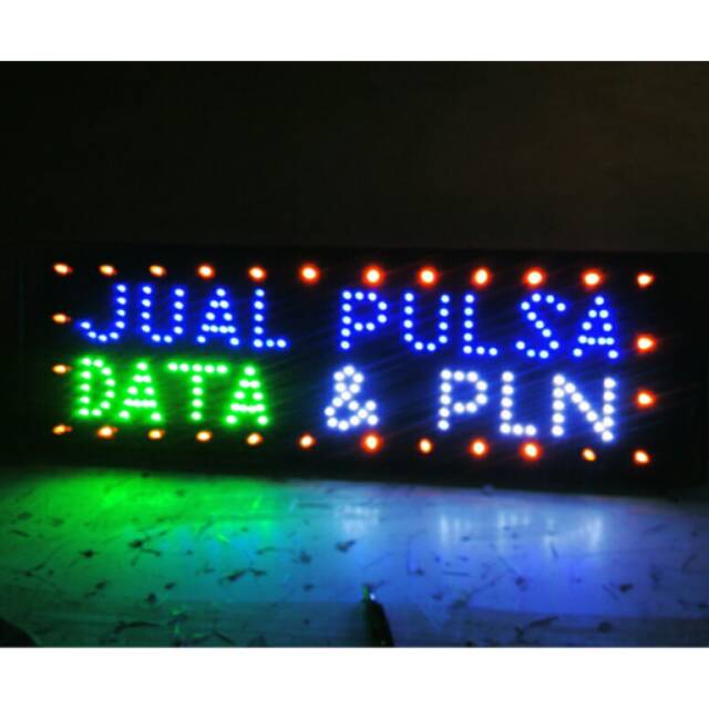 Jual Tulisan lampu led / led sign jual pulsa data & pln 3 warna ...