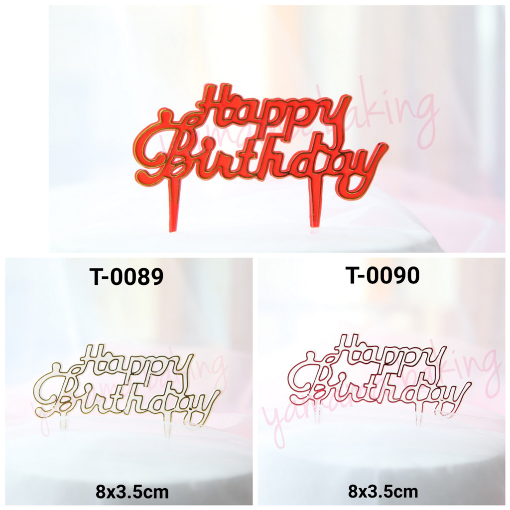 Jual GR-T-0083 Cake topper tulisan Happy birthday ulang tahun | Shopee ...