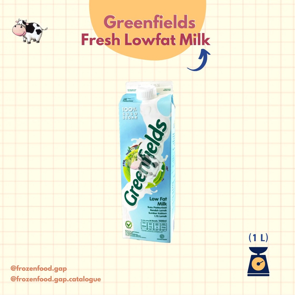 Jual Susu Greenfields Fresh Milk Pasteurisasi 1L/1000ml | Dairy Food ...