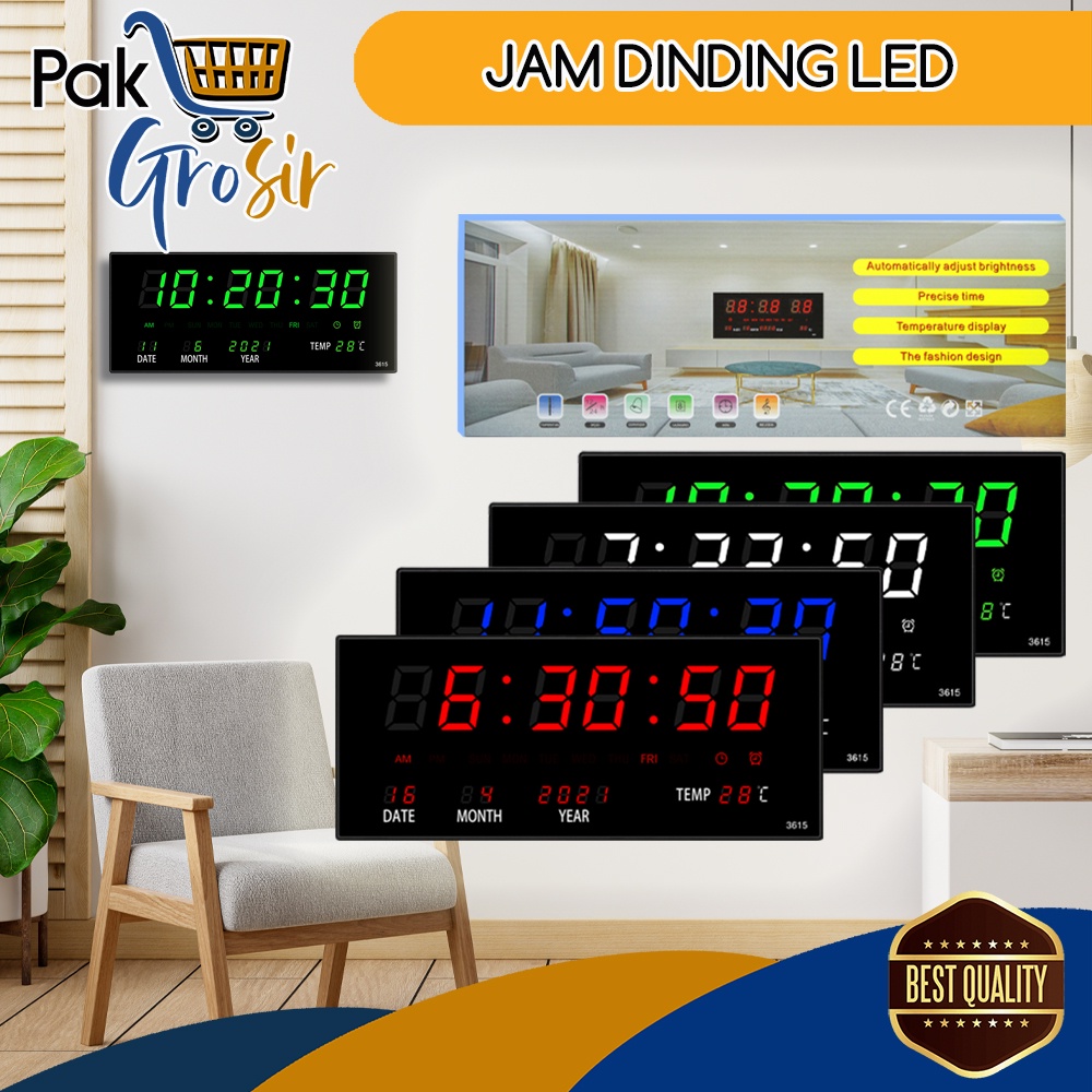 Jual Jam Dinding LED Digital Calendar Meja Clock Large Display Alarm ...