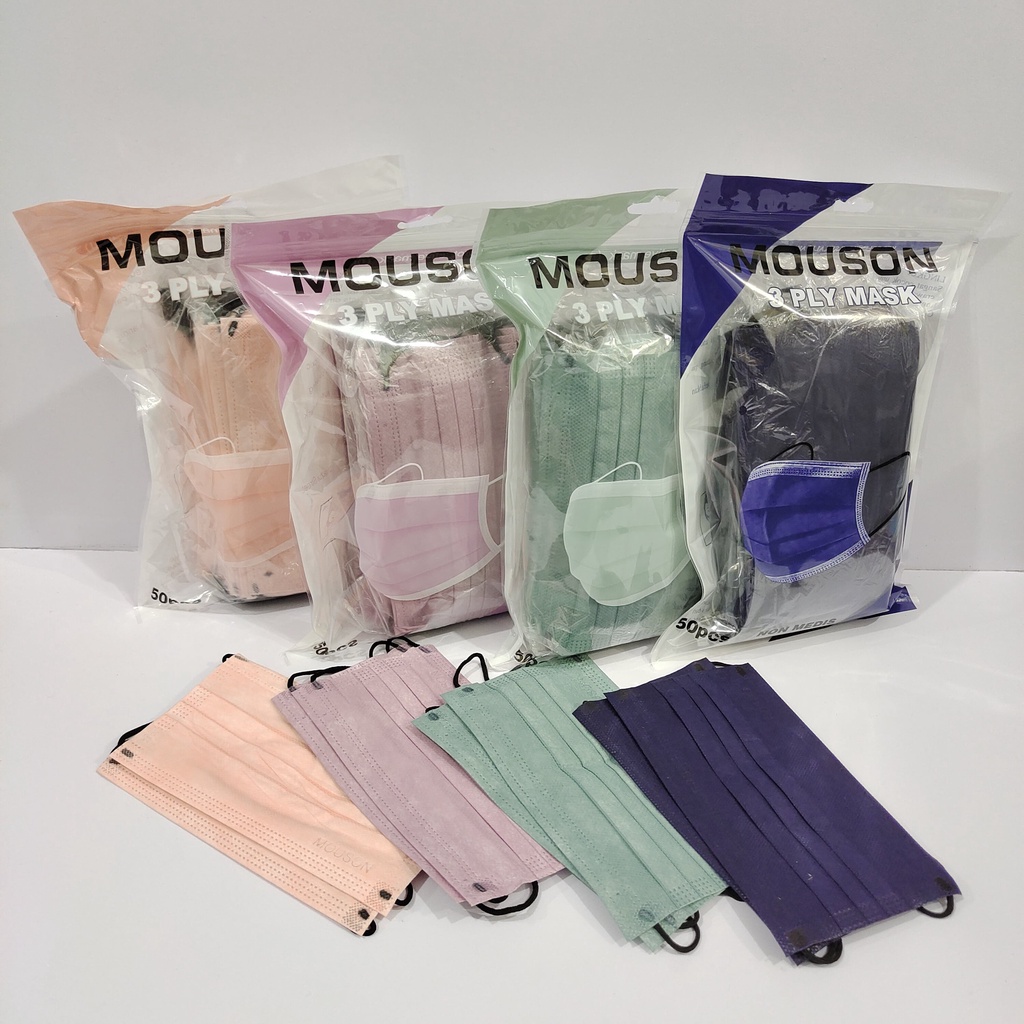 Jual Masker MOUSON 3 ply ORIGINAL 50 pcs / Pack | Shopee Indonesia