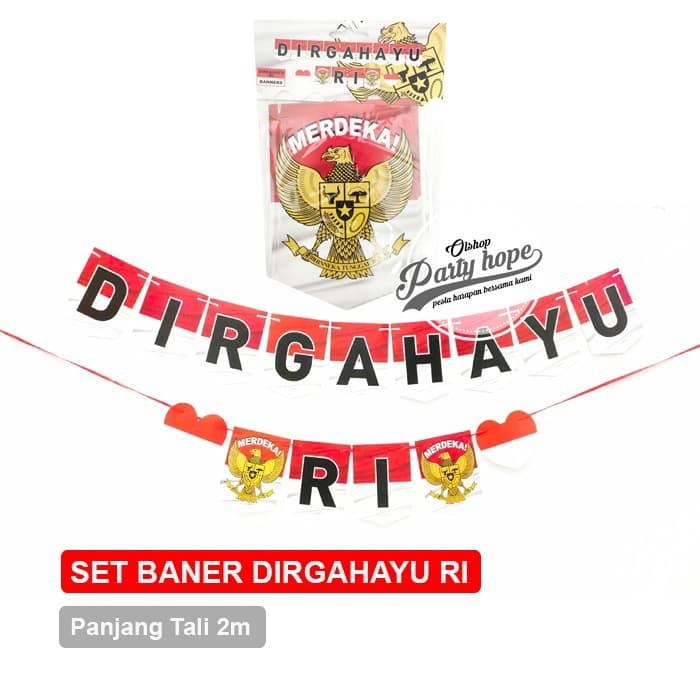 Jual Banner DIRGAHAYU RI garuda / bunting flag HUT RI / banner Garuda ...