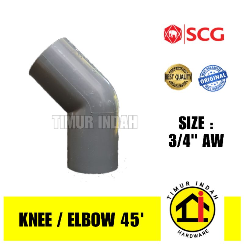 Jual Knee 45 derajat 3/4" AW / Elbow 45 derajat 3/4" AW - SCG | Shopee Indonesia