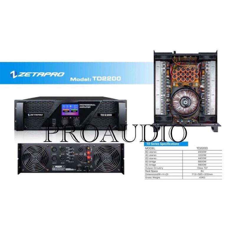 Jual Power Ampli Amplifier Zetapro TD2200 TD-2200 Class TD Kualitas Bagus | Shopee Indonesia