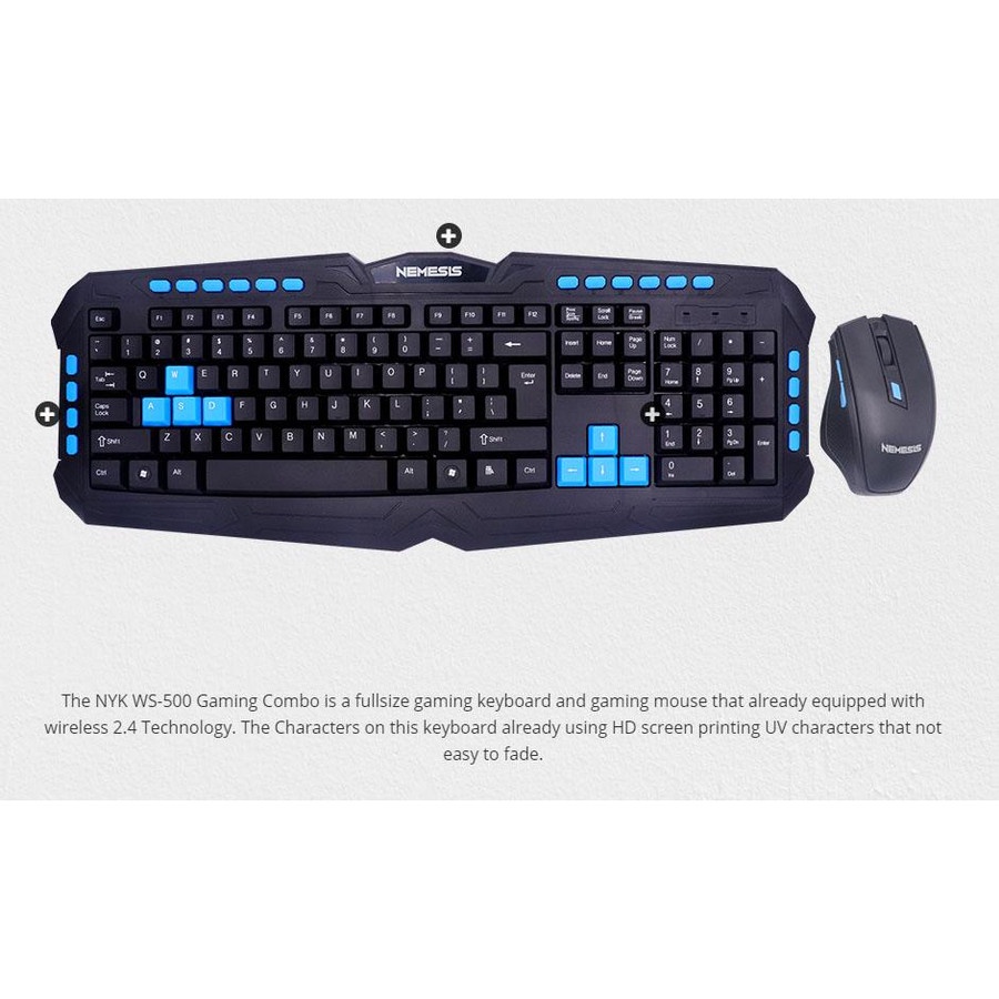 Jual KEYBOARD MOUSE WIRELESS GAMING NYK GLADIATOR WS500 | Shopee Indonesia